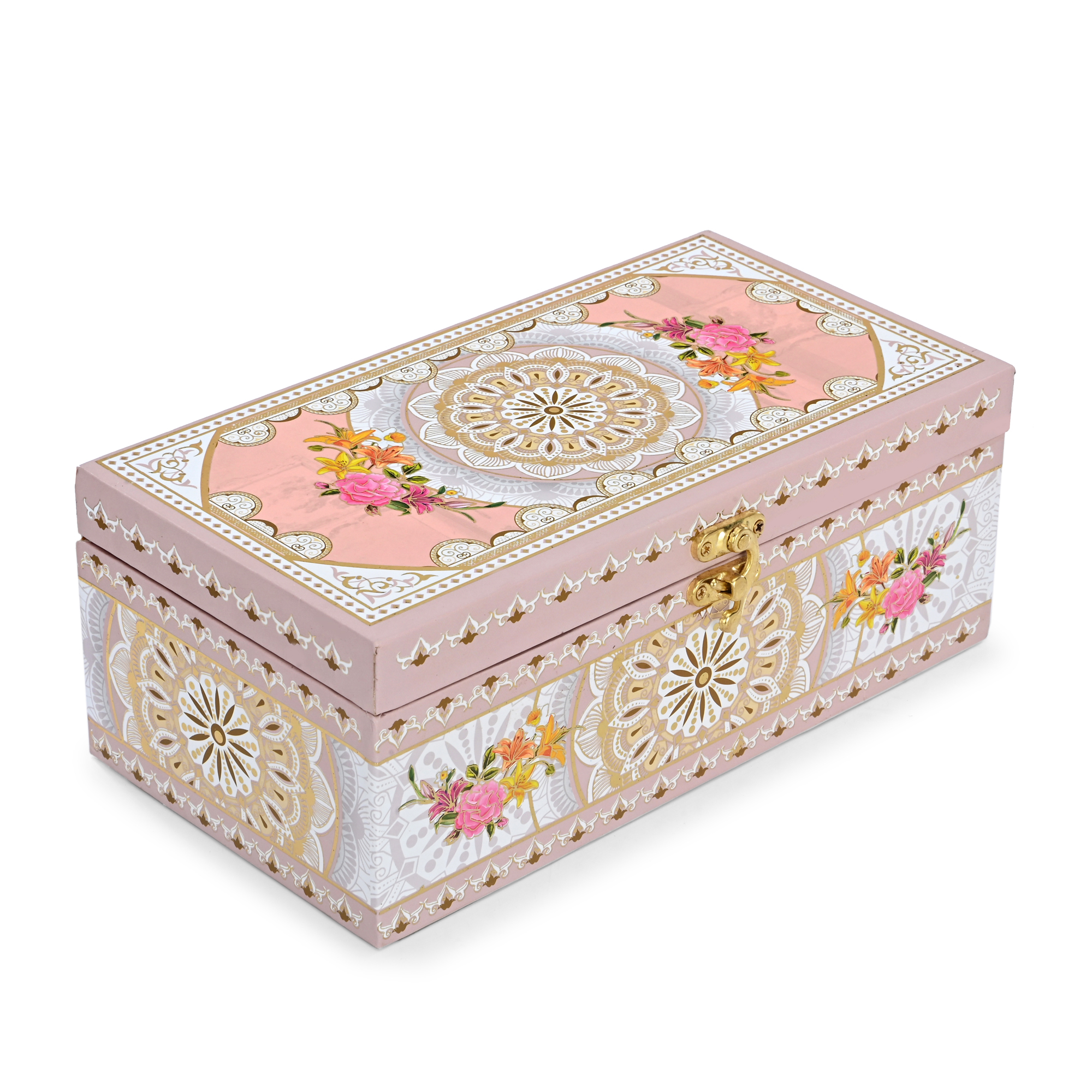 Glass Jar Box - 2 Jars of 350 ml Each - Mesa Rose Floral Mandala (Empty ...